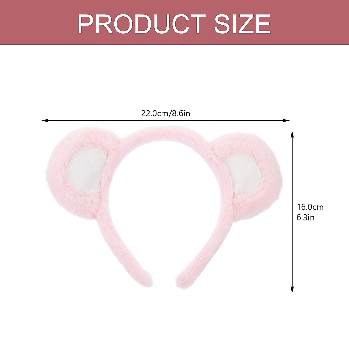 Beatifufu Bear Ear Headband Animals for Cow Makeup Bag Black Scrunchies for Hair Ears Headband Adult Plush Ear Hair Hoops Jungle Animal Cosplay Cloth Hair Decor Cartoon Female Hairband