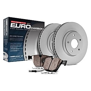 Power Stop ESK6660 Euro-Stop Front Brake Kit- Coated Brake Rotors & Ceramic Brake Pads For Land Rover Range Rover Sport 2010-2013 [Model Specific]