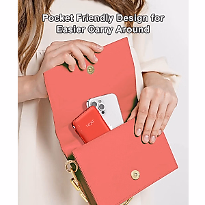 TG90° Portable Charger 10000mah Cell Phone Battery Backup, Ultra Slim Power Bank with Built in Lightning and USB-C Cable, Portable Phone Charger Battery Packs Compatible with iPhone Android Phones