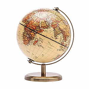 Exerz Antique Globe Dia 5.5-inch / 14cm - Modern Map in Antique Color - English Map - Educational/Geographic