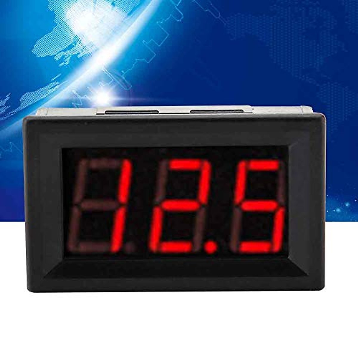 Digital Voltmeter, 3 Wire LED Panel Digital Display Voltage Meter with Reverse Protection DC 0-100V Red Blue Green Yellow(Red)