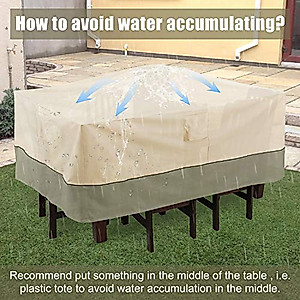 COSFLY Patio Furniture Covers Waterproof for Table and Chairs, Outdoor Table Cover Rectangular - Fits up to 90 x 64 x 28 inches (L x W x H)