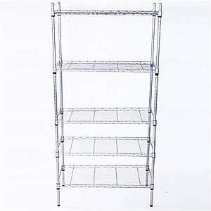 EEBUIHUI 5 Tier Adjustable Storage Shelf Metal Storage Rack Wire Shelving Unit Storage Shelves Metal for Pantry Closet Kitchen Laundry (Silver-5)