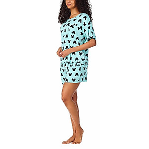 Disney Womens Short Pajama Set with Pockets (Aqua, X-Large)