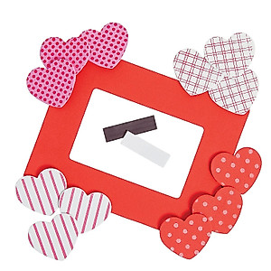 Valentines Craft for Kids (4 Pcs Set) Bear Magnet & Heart Picture Frame Foam Valentines Day Crafts Fun Activity by 4E's Novelty