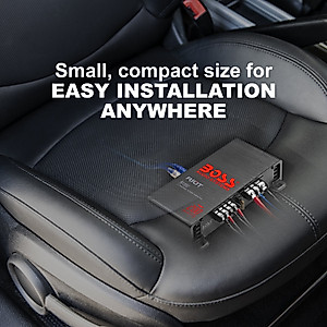 BOSS Audio Systems R1002 Riot Series Car Stereo Amplifier - 200 High Output, 2 Channel, Class A/B, 2/4 Ohm Stable, Low/High Level Inputs, Full Range, Use With Subwoofer