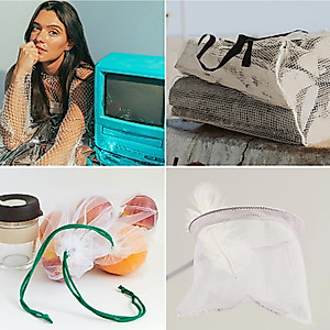 29.5 x 59 Inch White Mesh Fabric Slightly Stretchy for Sewing Projects, Shopping Bag, Backpack Pocket and Straps and Netting Clothes