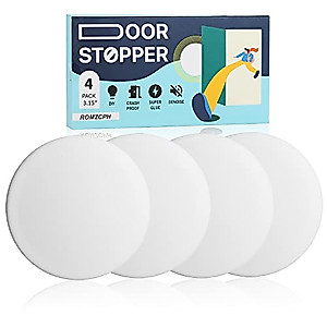 ROMZCPH Door Stopper Wall Protector 4PCS ,3.15" Large Door Handle Bumper, Silicone Wall Protectors from Door Knobs –The Home or Office (White)