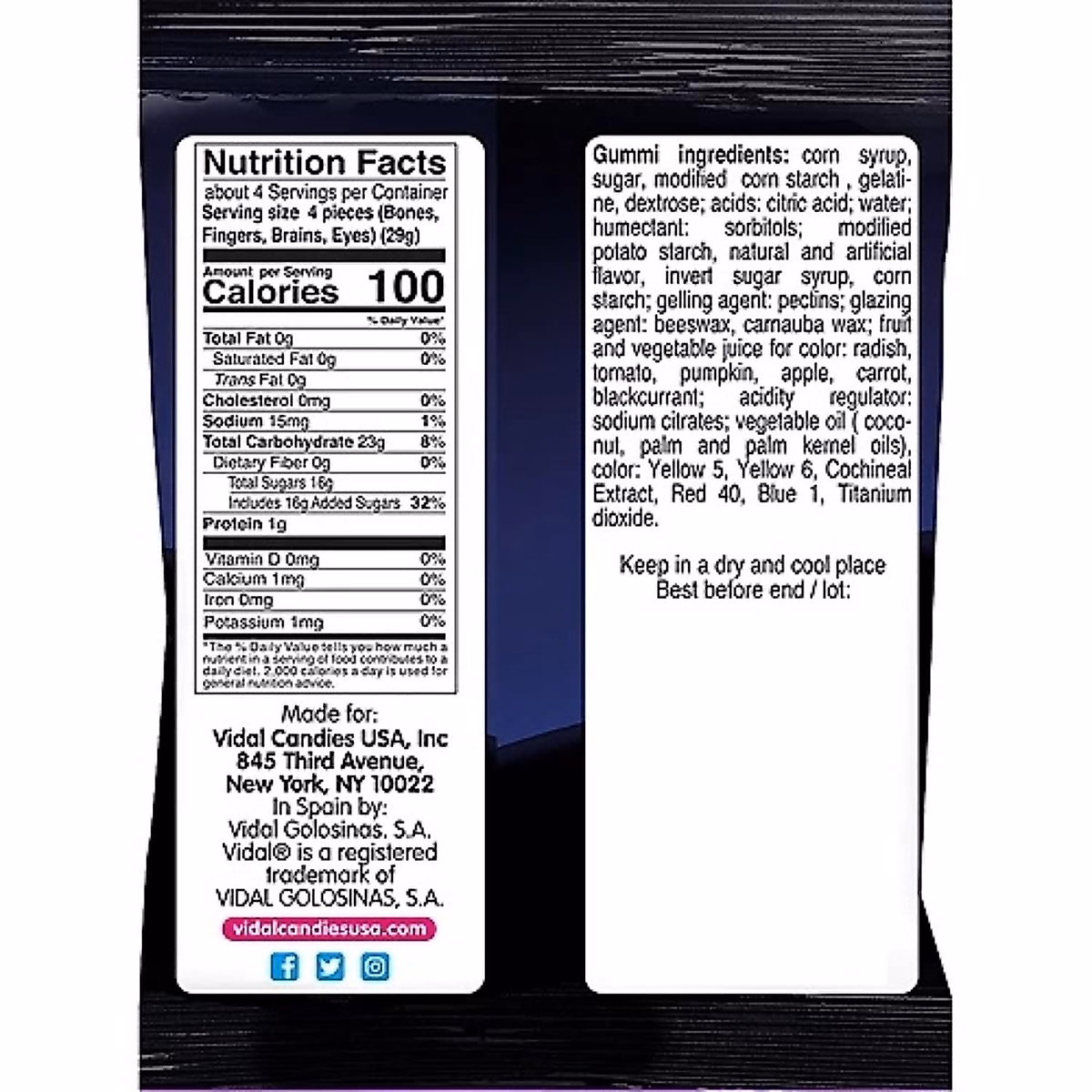 Halloween Gummy Bulging Eyeballs, Individually Bagged Candies, Freaky Candy Packs, (Pack of 3)