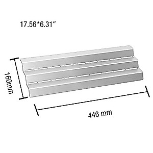 Kalomo Stainless Steel Grill Heat Plates Shield Flame Tamer, 17-9/16" BBQ Gas Grill Replacement Parts for Lowes, Perfect Flame 276964L, Huntington 6561-64, GrillPro 224069, Broil King, Broil-Mate