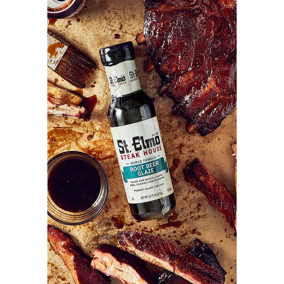 St. Elmo Root Beer Glaze, Great Sauce and Marinade for Wings, Ribs, Burgers, and More