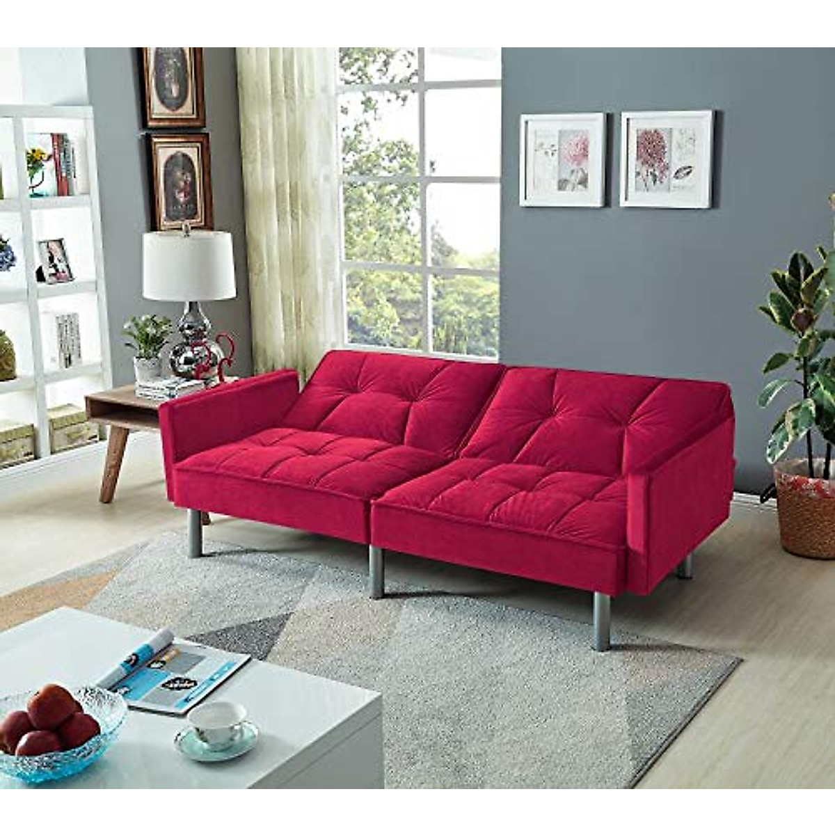 Legend Furniture, Sleeper, Sofa, Small Parcel, Red