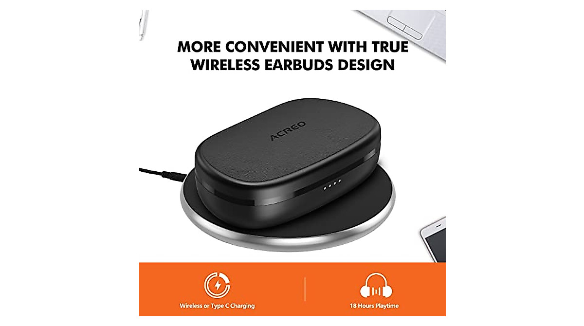 ACREO OpenBuds Wireless Earbuds - Long Battery, Waterproof, Comfort
