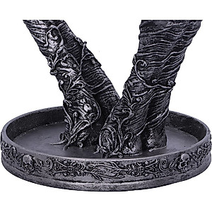 Nemesis Now Gothic Mummified Love Heart Hands Jewellery Dish Holder, Silver, 22cm