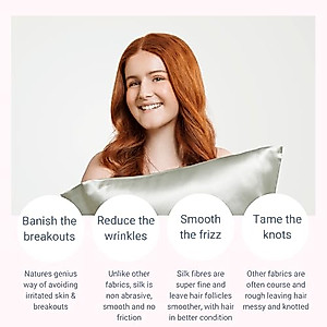 Shimmi Real Silk Pillow Cases | Luxury 30 Momme 6a Grade Mulberry Silk Pillowcase | Silk Pillowcase for Hair and Skin | Super Soft | [Standard, Blue Shimmer]