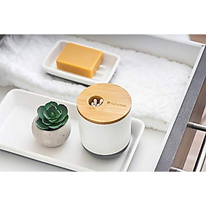 Full Circle Pick, Cotton Swab and Q-Tip Canister, White