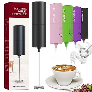 Milk Frother, Matcha Whisk, Frother Mini Frappe Mixer for Drink, Whisk Drink Mixer for Coffee, Cappuccino, Frappe, Matcha, Hot Chocolate, Black