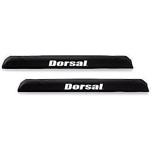 Dorsal Aero Roof Rack Pads for Factory and Wide Crossbars - Pack of 2 for Surfboards Kayaks Sups Snowboards Polyester 34" Inch Black