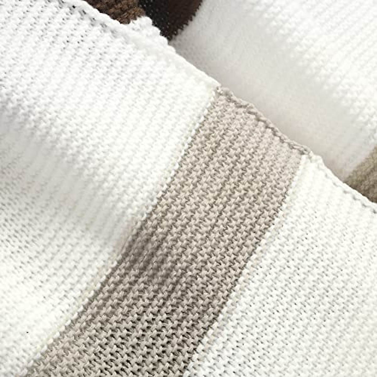 Lush Decor Boho Knitted Braided Tassel Throw Blanket, 60" x 50", Neutral