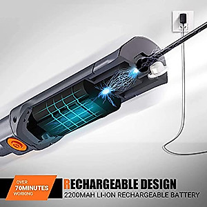 Handheld Pool Vacuum, 2200 mAh, 75+ mins Run time, 92'' Total Reach, Extendable Pool Cleaner, Twist Lock and Lightweight Design. Ideal for Spa, Small Swimming Pool Clean up, Gray