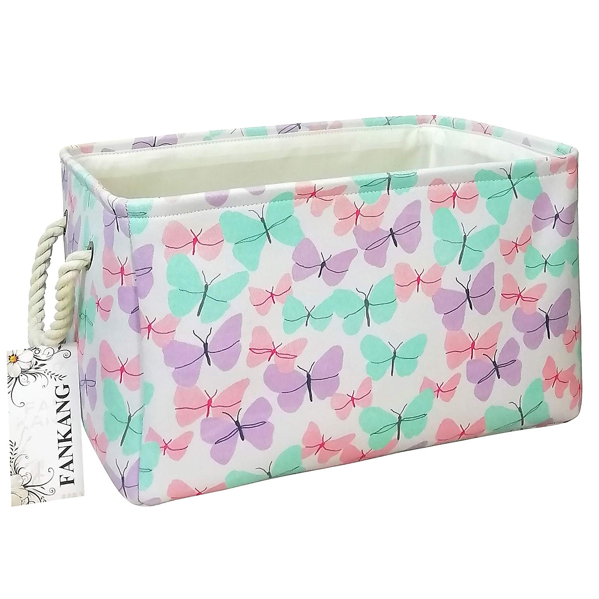 FANKANG Rectangular Laundry Basket Nursery Storage Fabric Storage Bin Storage Hamper,Gift Baskets (Butterfly)