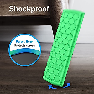 Fintie Silicone Case for Fire TV Stick 4K Max (2nd Gen)/Toshiba/Insignia/Pioneer/Fire TV 2-Series/4-Series/Omni Series TV Remote - Anti Slip Shockproof Cover for Alexa Voice Remote Enhanced,Green Glow