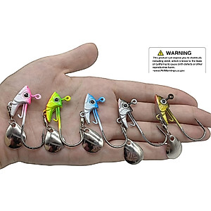 DAMIDEL 30Pcs/Box Jig Heads Swimbait Fishing Hooks add Classic Lures Baits kit, 3D Eyes/Spinner Blades, 25 Pcs Bodies- 5 Pcs Jigs Heads