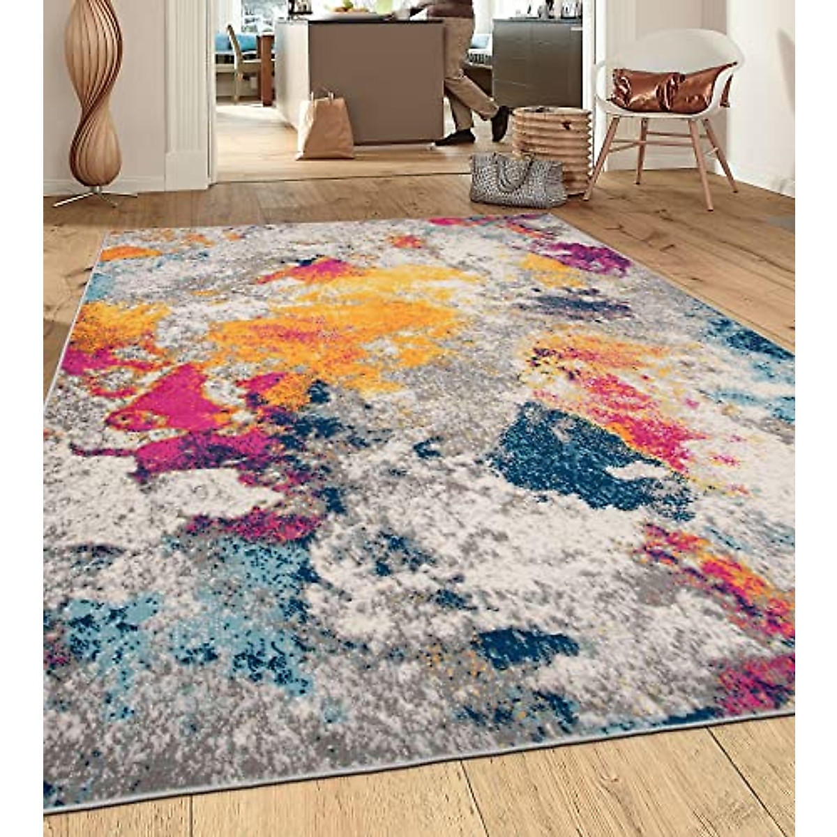 Rugshop Sky Collection Modern Abstract Area Rug - 3'3" x 5' Multi