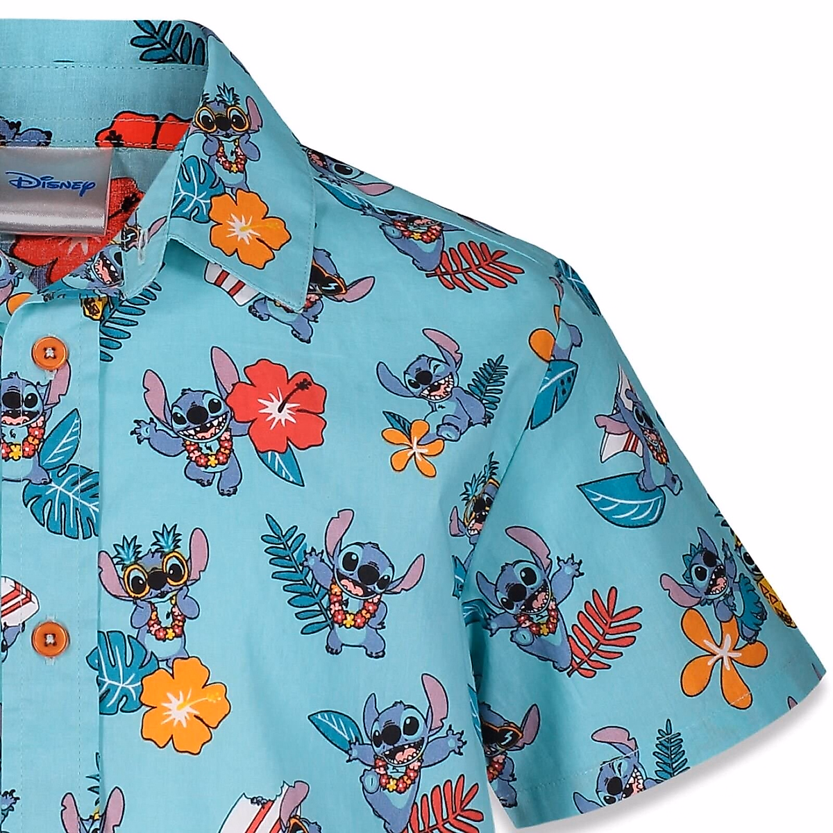 Disney Lilo & Stitch Toddler Boys Hawaiian Button Down Dress Shirt 4T