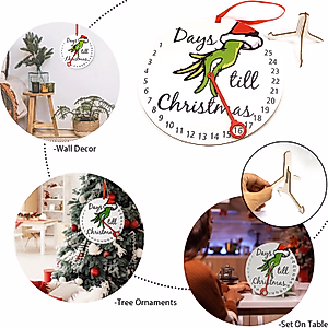 CHEFAN Christmas Decorations, Christmas Ornaments, Christmas Wall Decor, Christmas Countdown Calendar, Wood, 10.5inch