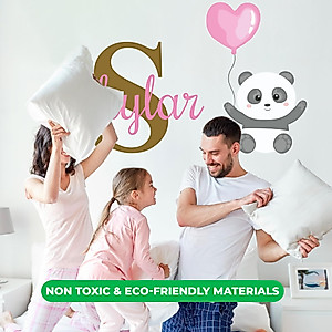 EGD Custom Name and Initial Panda Wall Decals | Panda Decorations for Kids | Room Decorations for Boy & Girl | Nursery Wall Decor | Panda Party Decorations | Multiple Customization Options