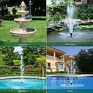 Antfraer Solar Water Pump, 20W Solar Water Fountain Pump 320GPH+ Flow Adjustable with 16.5FT Cord, 7 Nozzles Solar Fountain Pump for Pond Fish Pond Garden Waterfall Pool Hydroponics DIY Water Features