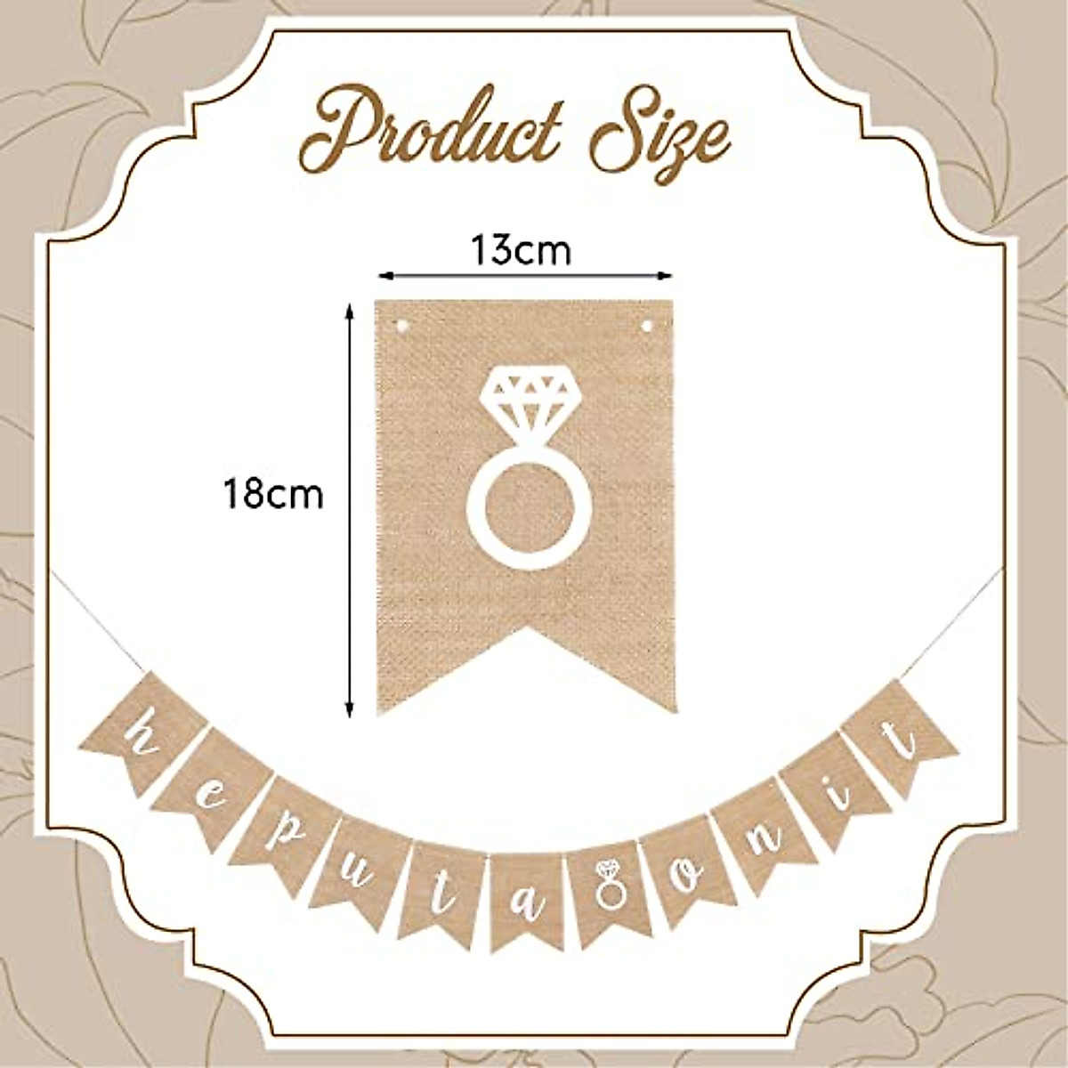 He Put A Ring On It Banner Engaged Banner Burlap Rustic Bunting Garland Engagement Decorations Engaged Sign Background Backdrop for Proposal Wedding Engagement Party Decor Supplies