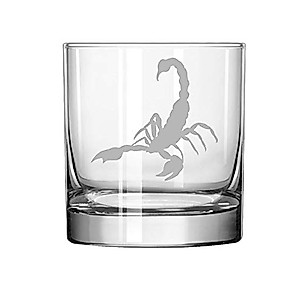 MIP Brand 11 oz Rocks Whiskey Highball Glass Scorpion