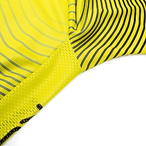 Uriah Men's Cycling Jersey Short Sleeve Reflective with Rear Pockets Ripple Yellow Size L