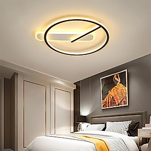 Hanging Lamp, Ultra-Thin Round Ceiling Light, LED Three Color Dimming Flush Mount Ceiling Light, Dimmable 3000K-6000K Ceiling Lamps for Bedroom Dining Living Room Kitchen Hallway (Size : 50cm)