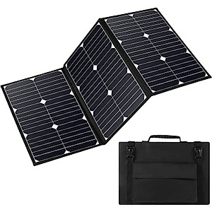 Himino 60 Watt Foldable Solar Panel Battery Charger Kit for Portable Generator Power Station Cell Phones Laptop 24V Car Boat RV Trailer Battery Charge (60W)
