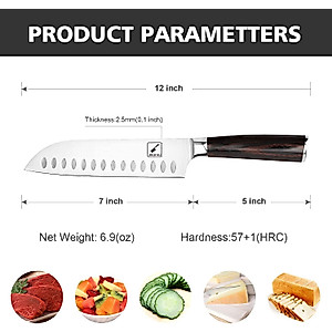 imarku 7 Inch Santoku Knife and 6 Inch Boning Knife German HC Stainless Steel Professional Knife with Ergonomic Pakkawood Handle for Home Kitchen