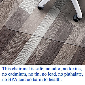 Office Chair Mat for Hardwood Floor by SOMOLUX Computer Desk Swivel Chair PVC Plastic Mat Clear Oversized and Rolling Delivery, Protect Hard Flooring in Home and Office 48 x 36 x 1/16 inches Rectangle