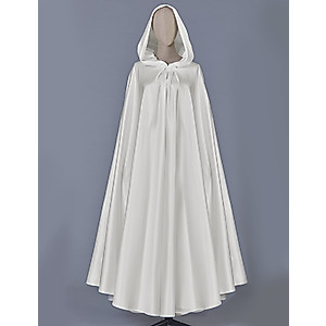 BEAUTELICATE Women's Wedding Hooded Cape Bridal Cloak Poncho Full Length Light Ivory