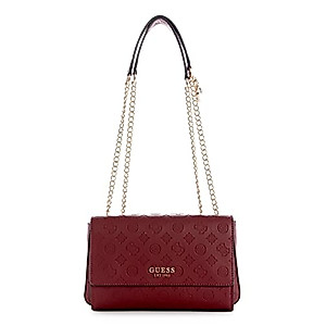 GUESS Womens Sirrah Convertible Crossbody Flap Bag, Merlot Logo, One Size US