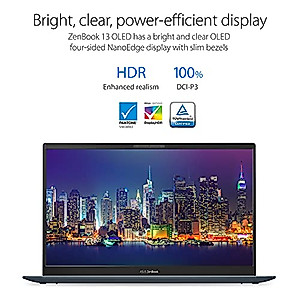 ASUS ZenBook 13 OLED Ultra-Slim Laptop, 13.3” OLED FHD NanoEdge Bezel Display, AMD Ryzen 5 5500U, 8GB LPDDR4X RAM, 512GB PCIe SSD, NumberPad, Wi-Fi 5, Windows 10 Home, Pine Grey, UM325UA-DS51