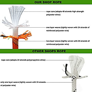 CRAYZA Double Braided Polyester Rope (1/2 in x 50 ft) Strong Arborist Rigging Rope 48 Strands for Tree Work Swing Pulling Sailing, Orange