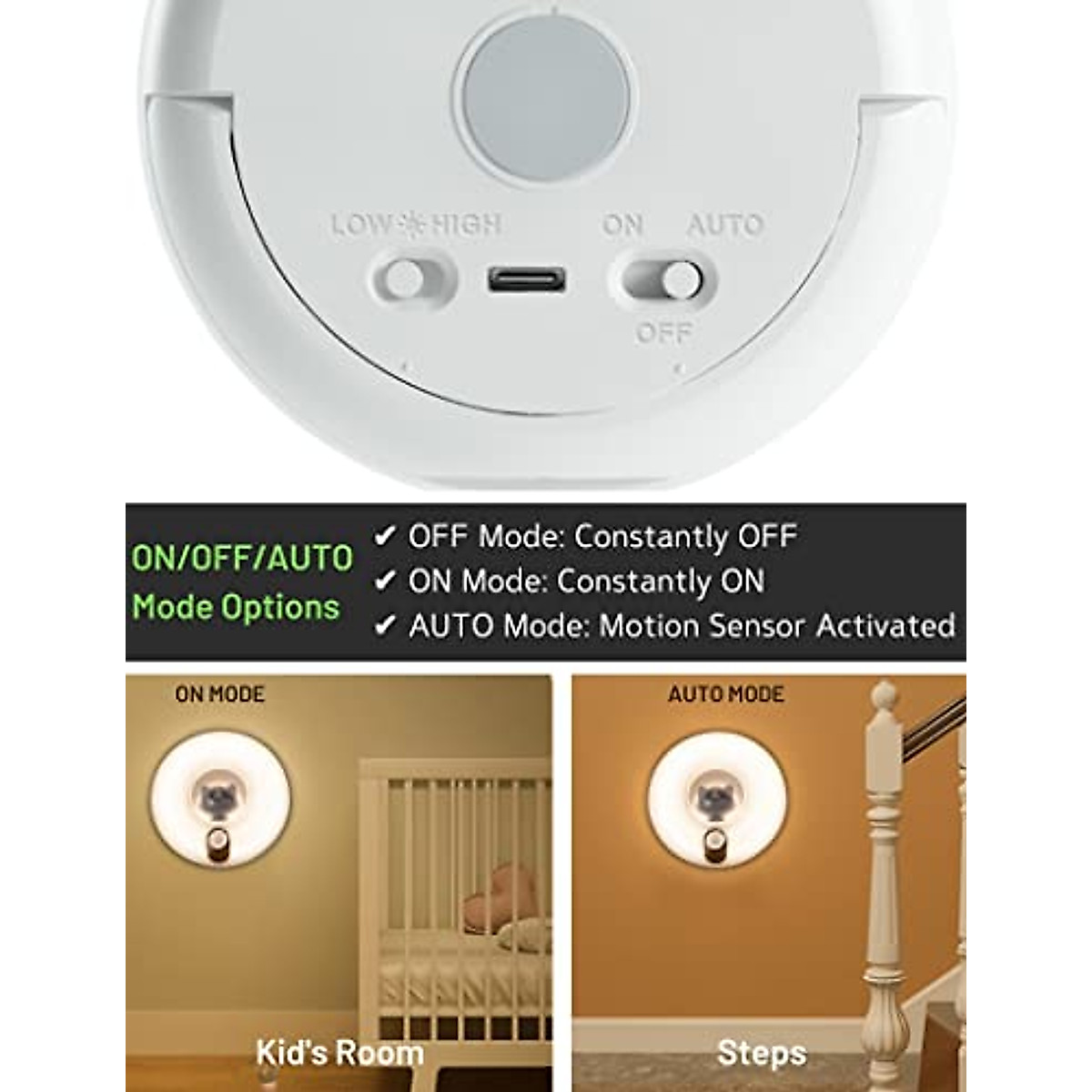 Searon Rechargeable Motion Sensor Night Light Kids, Under Cupboard Lights, Dimmable Cabinet Lights for Stairs Wardrobe Closet Bedroom Hallway Drawer Shed Toilet Garage