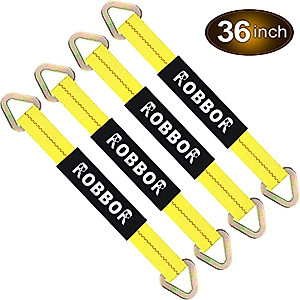 Axle Straps 10000 Lbs Break Strength 3335 Lbs Working Load Yellow Car Axle Tie Down Straps for Securing Car Transport Hauler Tow Truck 4x4 Off-Road Straps（36 Inch）