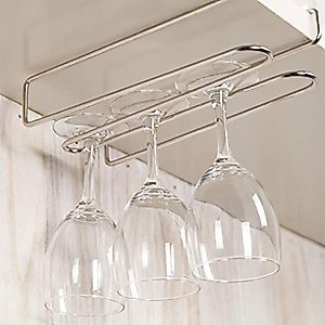 Wine Cup Rack Stainless Steel Chrome Cabinet Glass Frame Freestanding Display Stand J1118, PIBM