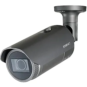 HANWHA | QNO-8080R | 5 MP Network IR Bullet Camera with Motorized Varifocal Lens, 3.2~10mm (3.1x) Motorized varifocal Lens, IP66 Weatherproof, RJ45 Connection