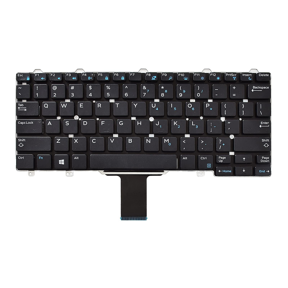SUNMALL Replacement Keyboard Compatible with Dell Latitude 3150 3160 3350 5250 P25S 7250 E5250 E5270 E7250 without Frame Black US Layout