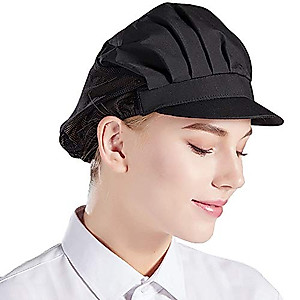 Nanxson 3pcs Chef Hat Kitchen Cooking Chef Cap Food Service Hair Nets CF9033 (Black*3pcs, one Size)