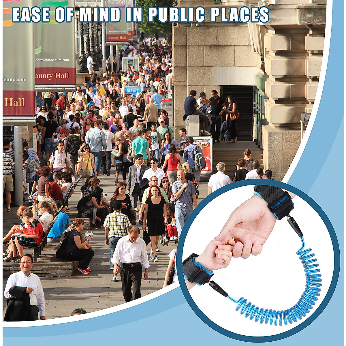 Baby Child Anti Lost Wrist Link - with Extra Long Safety Strap 2.5M / 98in